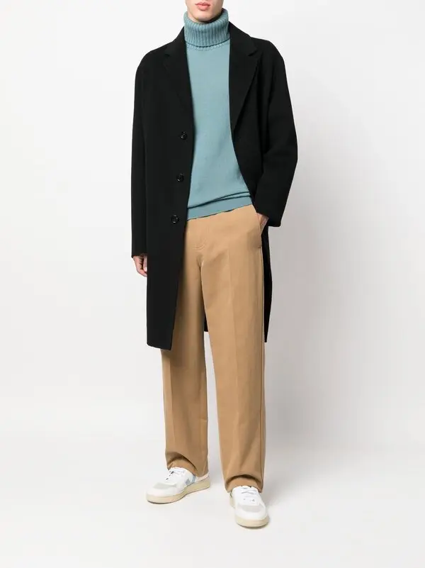 BALLANTYNE Roll Neck Cashmere Jumper - Blue