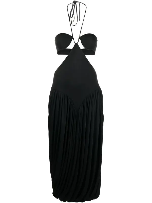 Stella McCartney Triangle-bra Halterneck Midi Dress