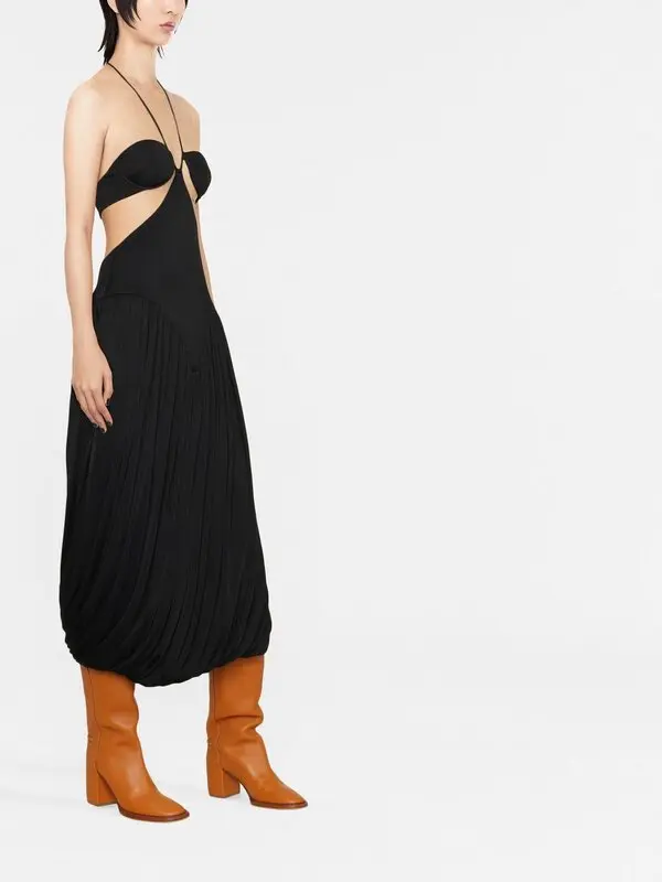 Stella McCartney Triangle-bra Halterneck Midi Dress