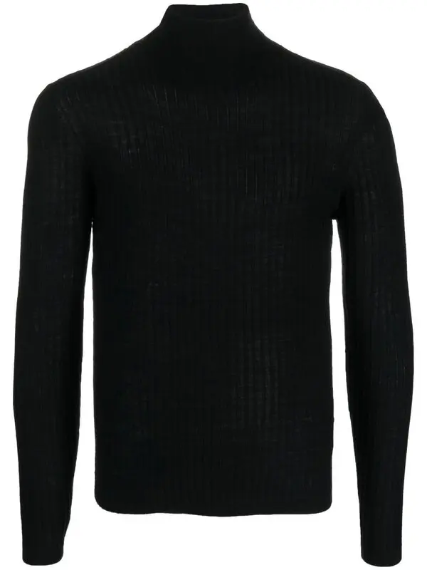 BALLANTYNE Ribbed-knit Roll Neck Sweater - Black