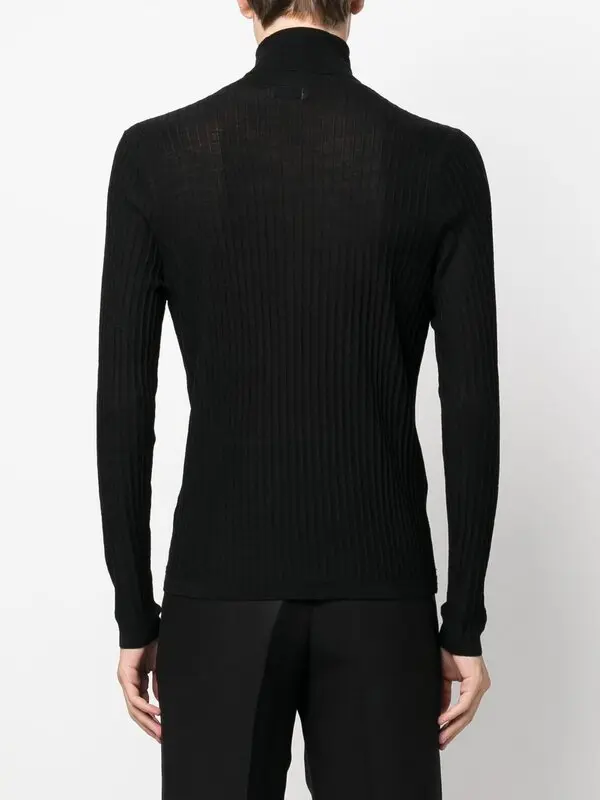 BALLANTYNE Ribbed-knit Roll Neck Sweater - Black