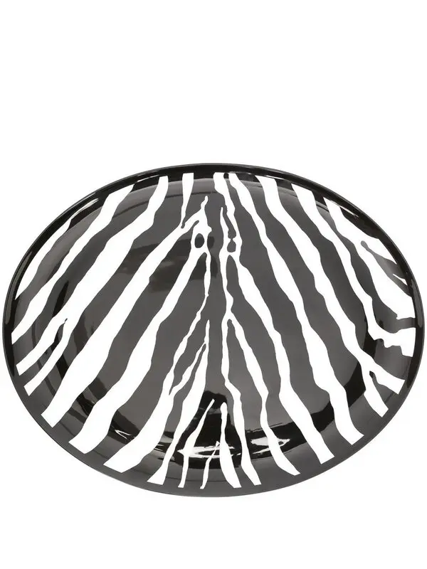 Dolce & Gabbana Zebra-print Oval Serving Plate - Black