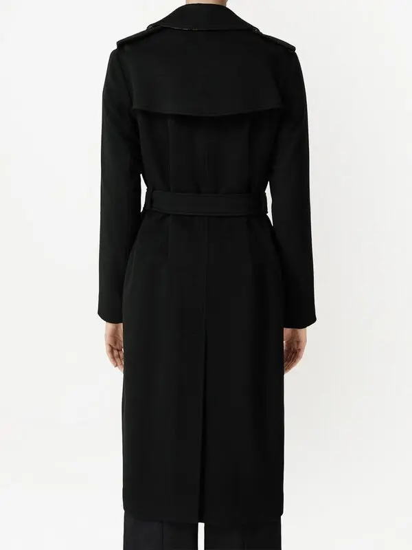 Burberry Cashmere Kensington Trench Coat - Black