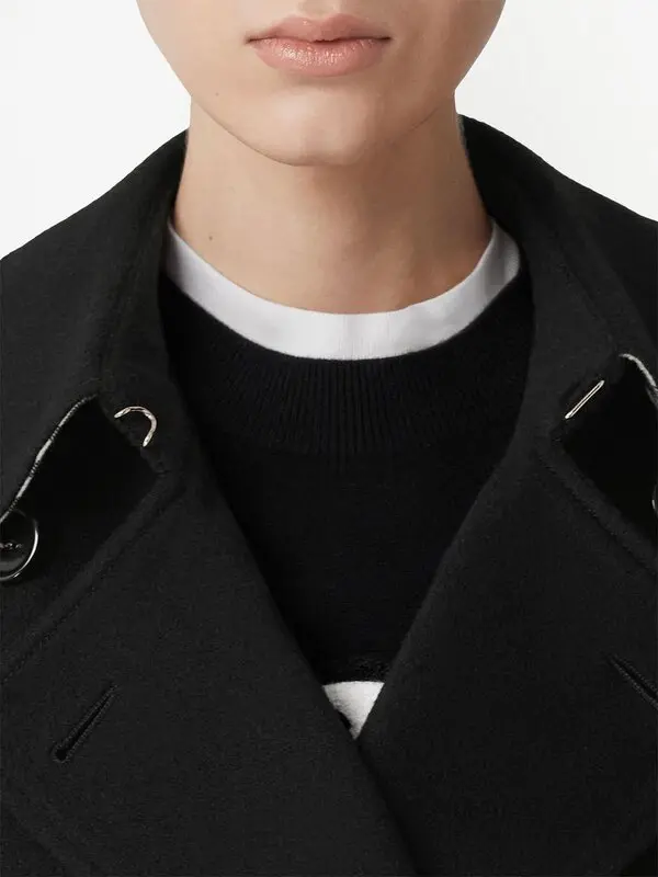 Burberry Cashmere Kensington Trench Coat - Black