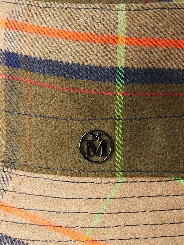 MAISON MICHEL Angele Tartan Check Bucket Hat - Neutrals
