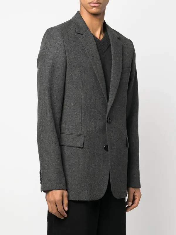 Ami Single-breasted Virgin Wool Blazer - Grey