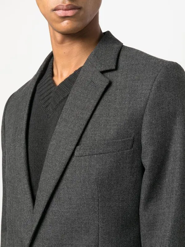 Ami Single-breasted Virgin Wool Blazer - Grey