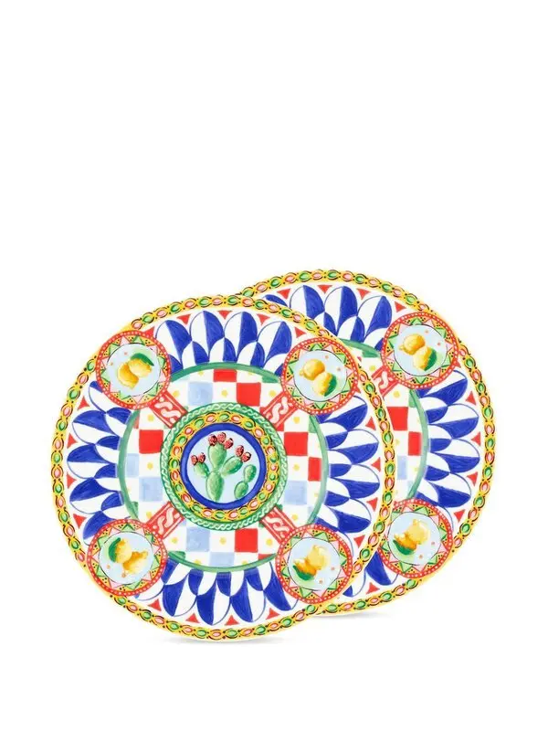 Dolce & Gabbana 2 Piece Fine Porcelain Dessert Plate Set