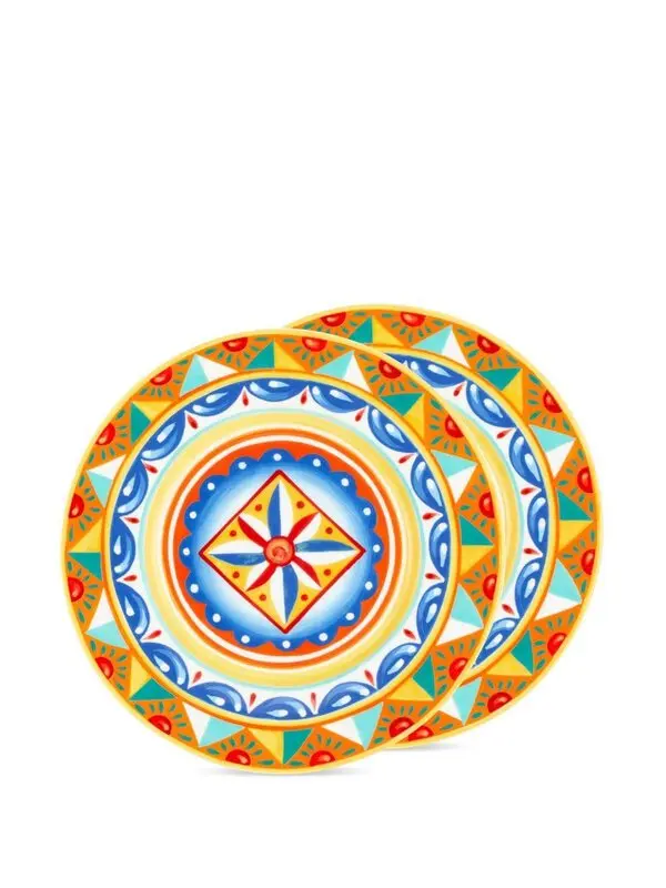 Dolce & Gabbana 2 Piece Fine Porcelain Dinner Plate Set
