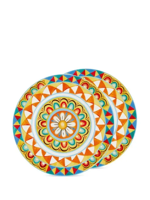 Dolce & Gabbana 2 Piece Fine Porcelain Dinner Plate Set