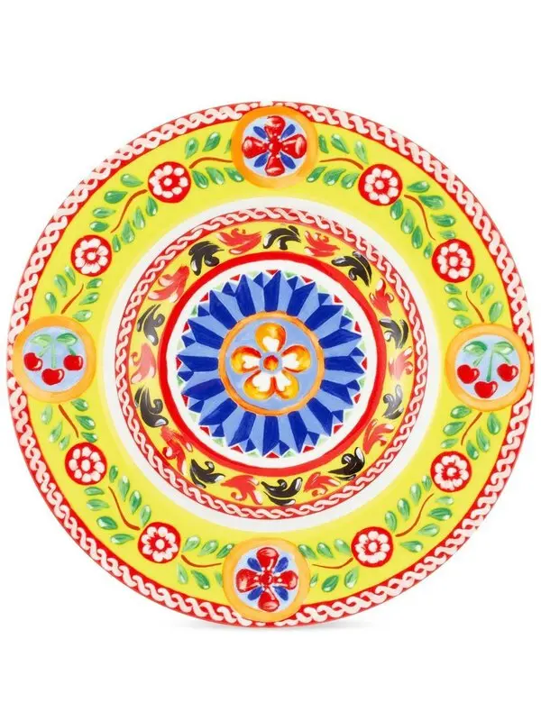 Dolce & Gabbana 2 Piece Fine Porcelain Soup Plate Set - Yellow