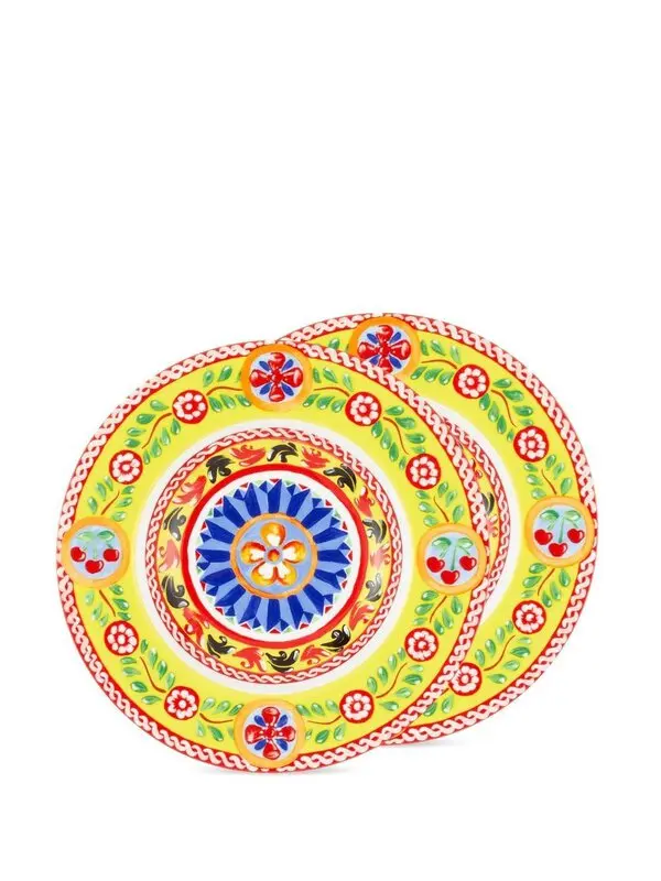 Dolce & Gabbana 2 Piece Fine Porcelain Soup Plate Set