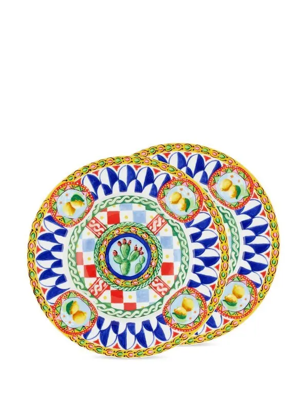 Dolce & Gabbana 2 Piece Fine Porcelain Soup Plate Set