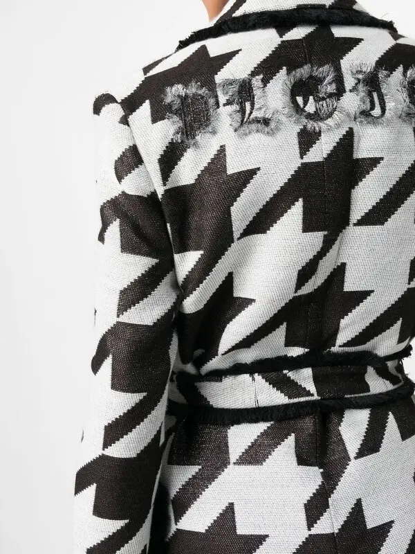 Philipp Plein Houndstooth-print Belted Coat