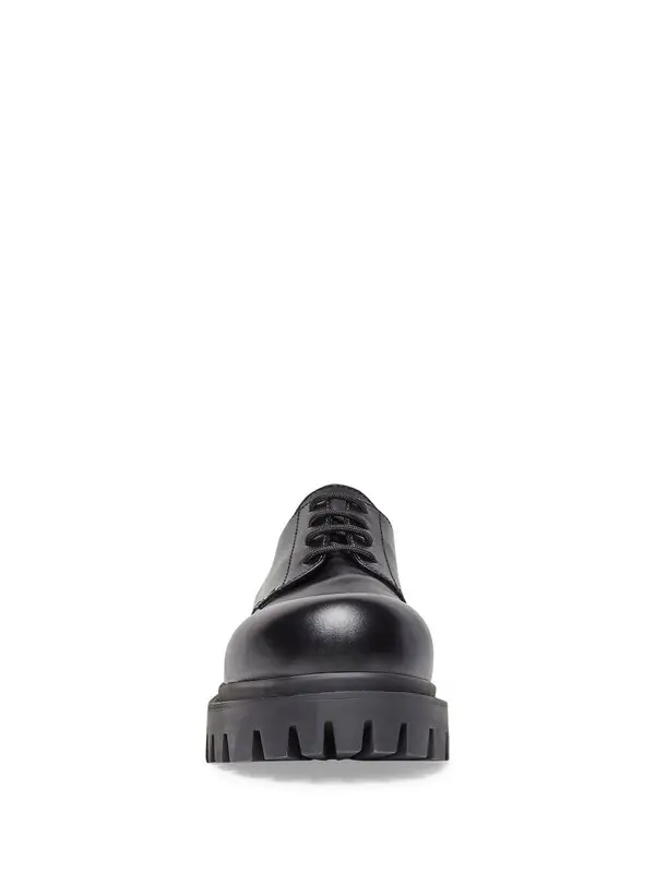 Balenciaga Sergent 20mm Leather Derby Shoes - Black | Editorialist