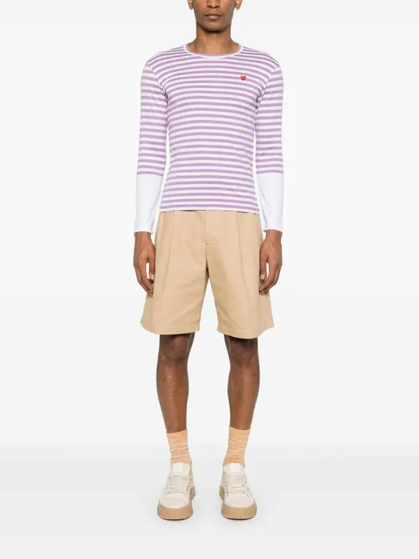 Play Comme Des Garcon Long-sleeve Striped T-shirt - Purple
