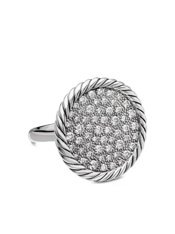 David Yurman Sterling Dy Elements Pavé Diamond Cocktail Ring - Silver