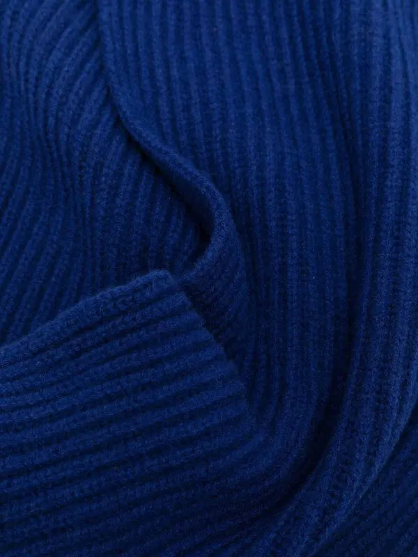 Malo Ribbed Cashmere Scarf - Blue