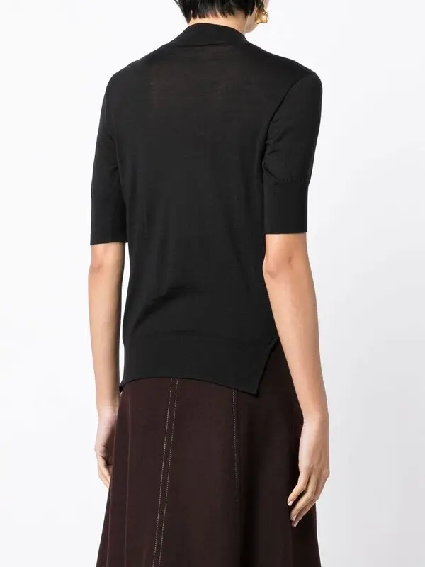 JIL SANDER Short Sleeve Fine-knit Top