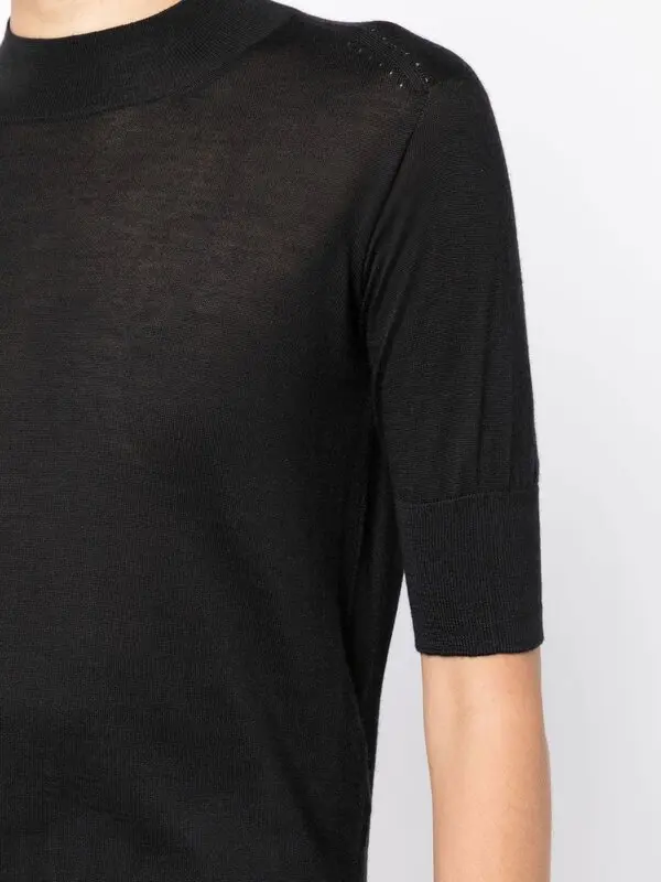 JIL SANDER Short Sleeve Fine-knit Top