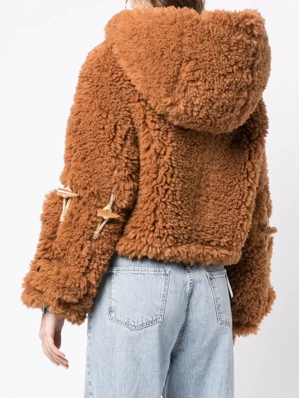 Rokh Faux-fur Hooded Duffle Jacket