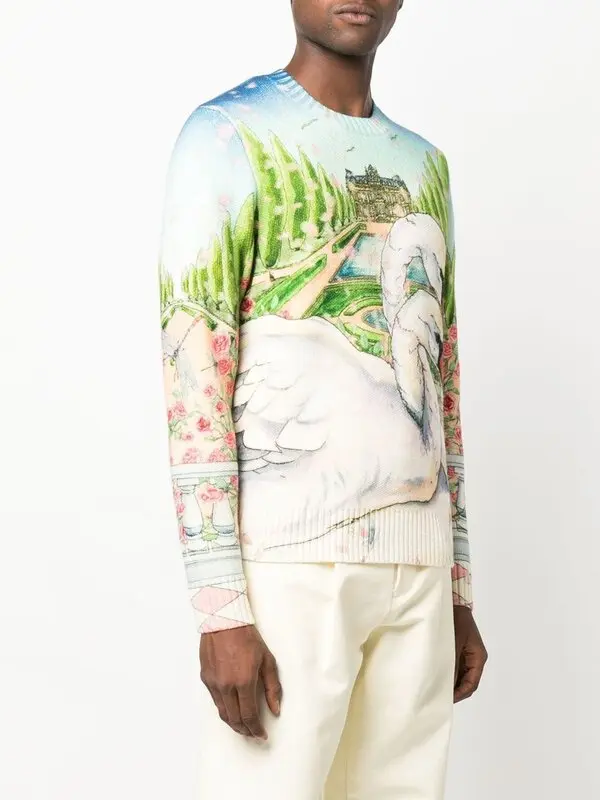 Casablanca L'amour En Fleur Jumper - Neutrals
