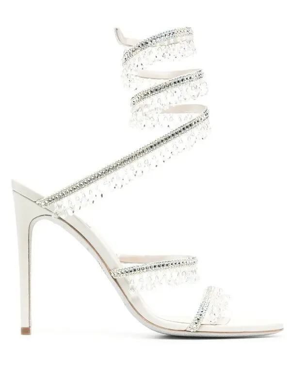 Rene Caovilla Chandelier 105mm Sandals - Neutrals