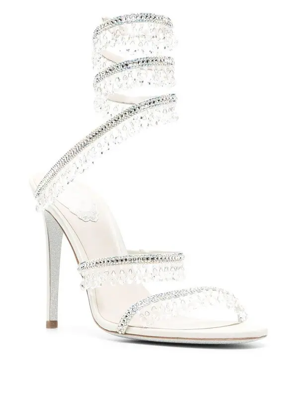 Rene Caovilla Chandelier 105mm Sandals - Neutrals