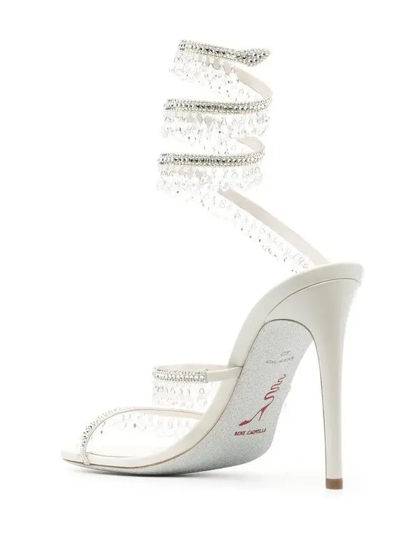 Rene Caovilla Chandelier 105mm Sandals - Neutrals