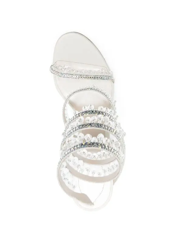Rene Caovilla Chandelier 105mm Sandals - Neutrals