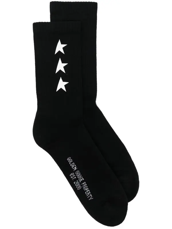 Golden Goose Star Print Socks - Black