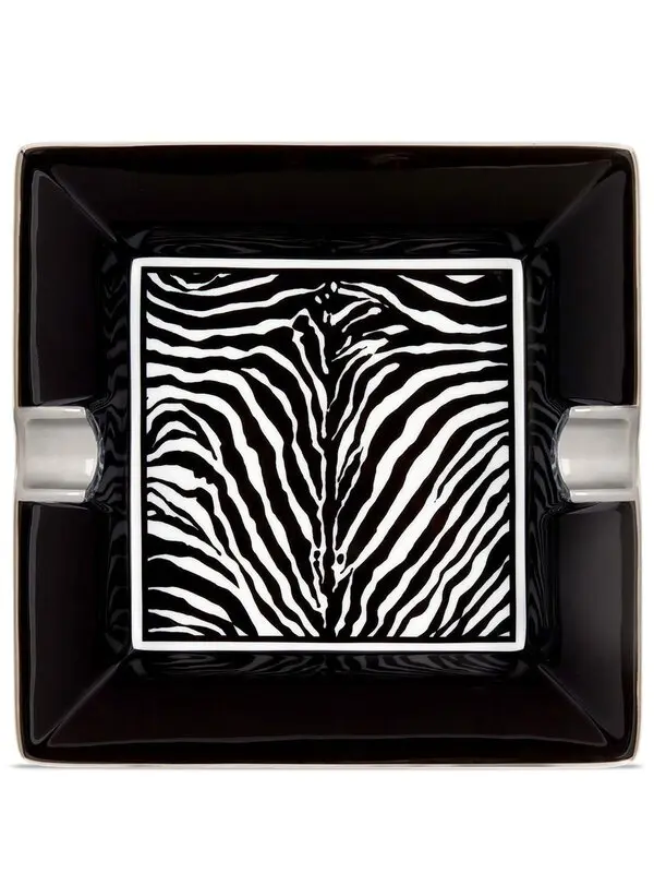 Dolce & Gabbana Zebra-print Porcelain Ash-tray - Black
