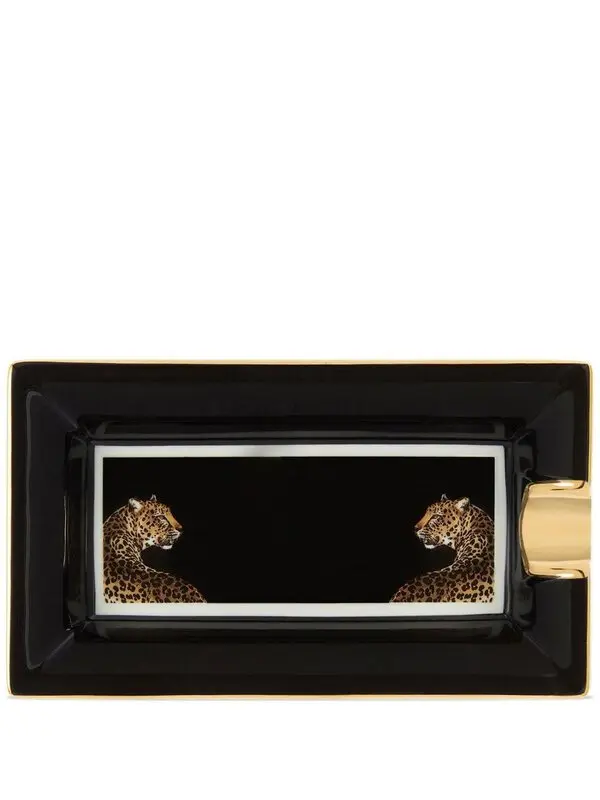 Dolce & Gabbana Leopard-print Porcelain Ash-tray - Black