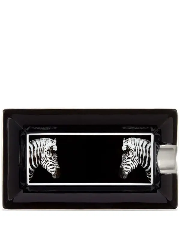 Dolce & Gabbana Zebra-print Porcelain Ash-tray - Black