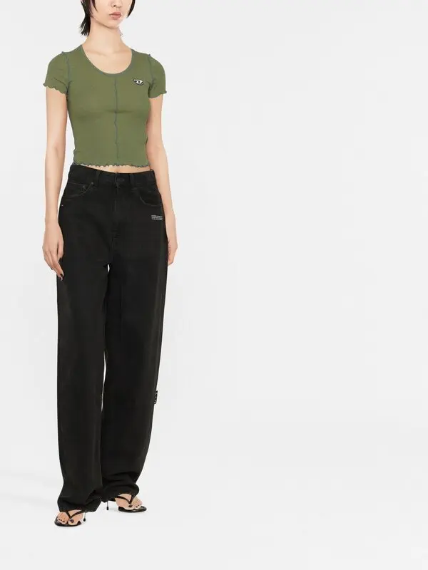 DIESEL® Exposed-seam Cropped T-shirt