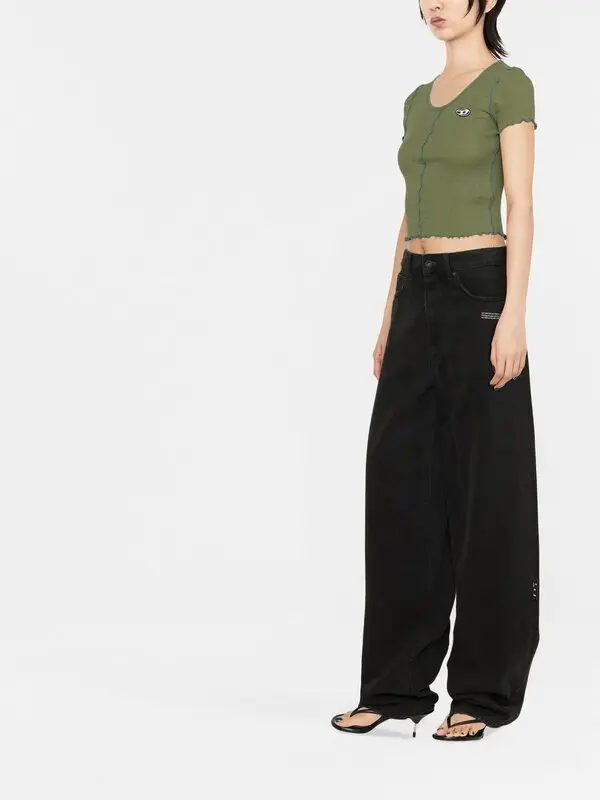 DIESEL® Exposed-seam Cropped T-shirt
