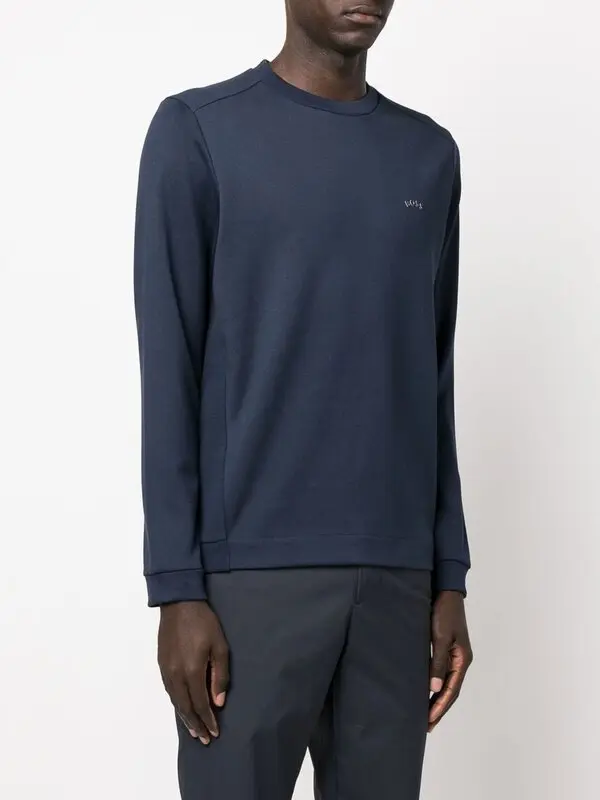 BOSS Salbo Curved Logo-print Sweatshirt - 410 - Navy