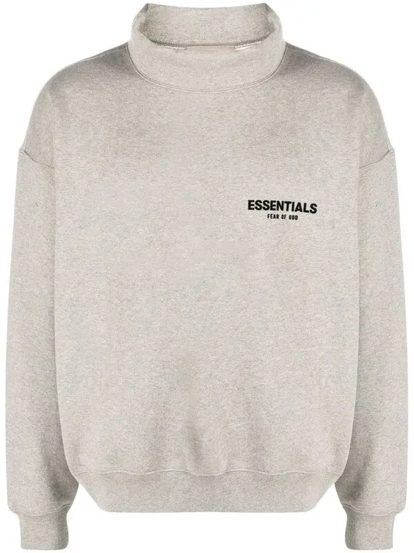 Fear Of God Funnel Neck Sweatshirt With Logo Detail - Grey
