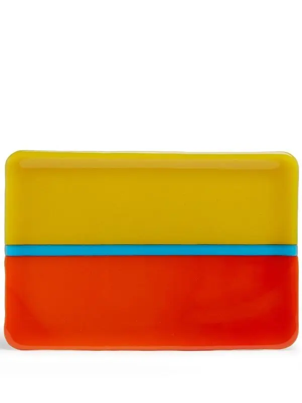 LES-OTTOMANS Murano Colour-block Tray - Yellow
