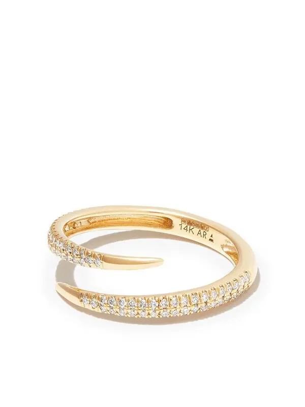 Adina Reyter 14kt Diamond Thorn Wrap Ring - Gold