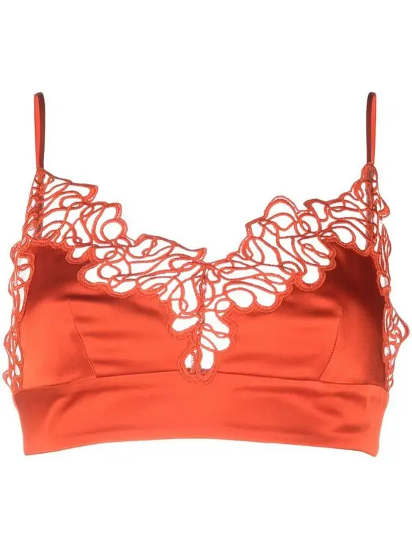 Stella McCartney Lace-trim Triangle Bra Top - Orange