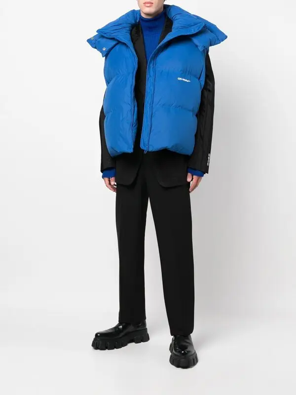 Off-White Down-feather Hooded Jacket - Blue