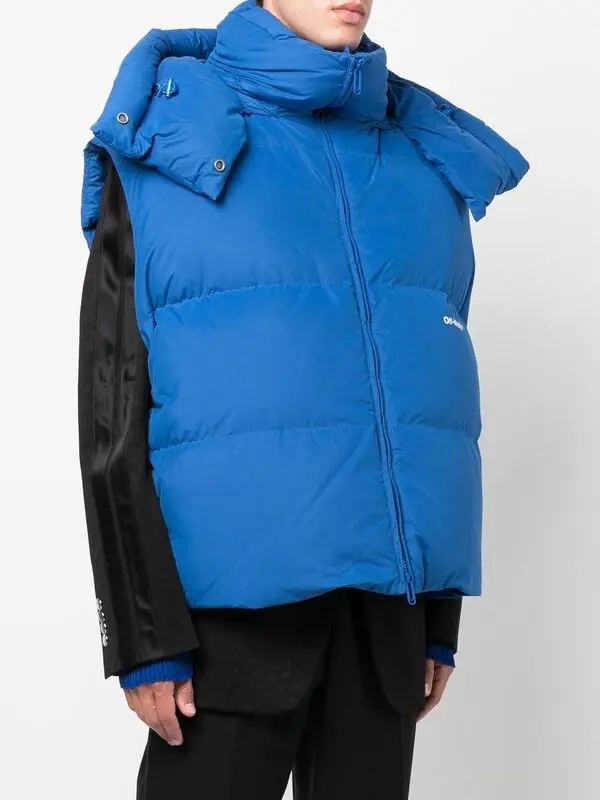 Off-White Down-feather Hooded Jacket - Blue