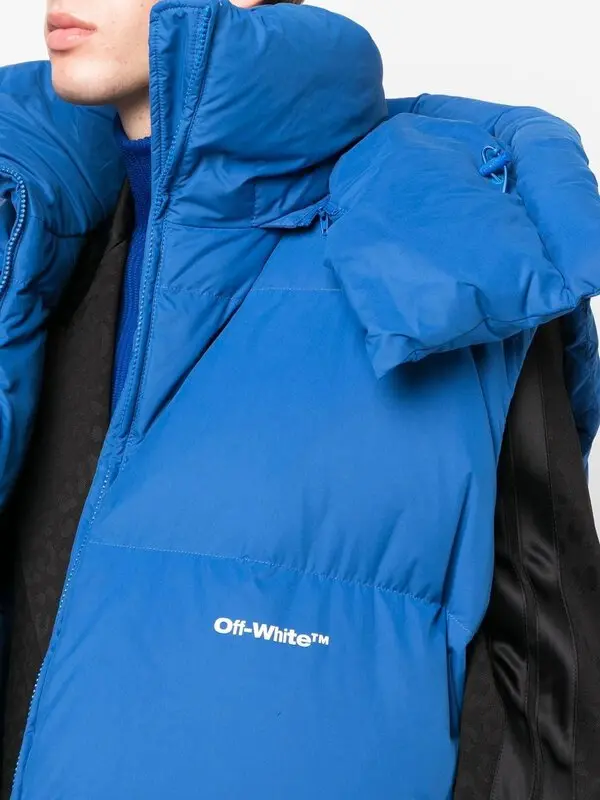 Off-White Down-feather Hooded Jacket - Blue