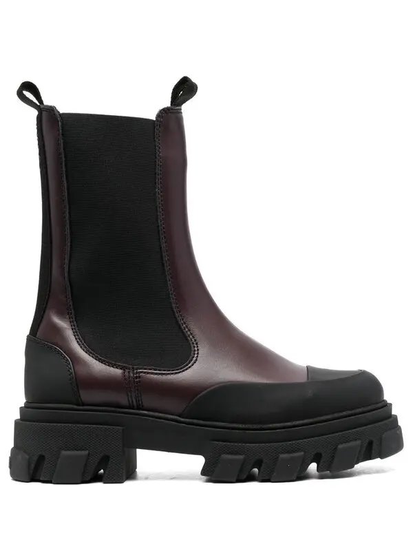 GANNI Lug-sole Chelsea Boots - Purple