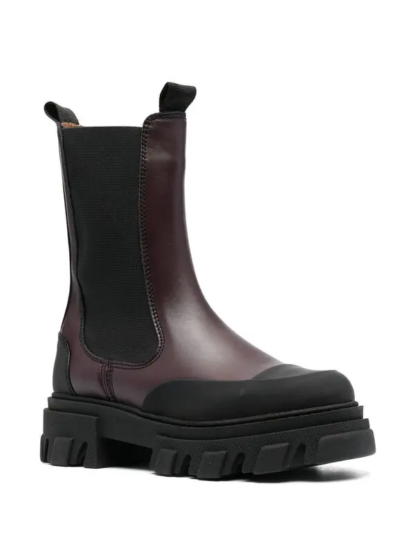 GANNI Lug-sole Chelsea Boots - Purple