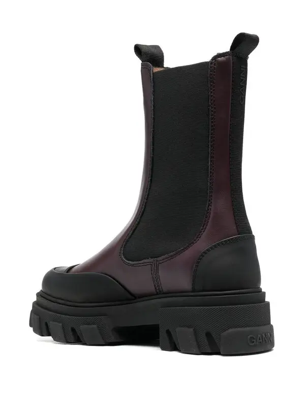 GANNI Lug-sole Chelsea Boots - Purple