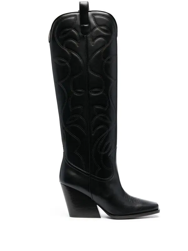 Stella McCartney Knee-high Cowboy Boots - Black