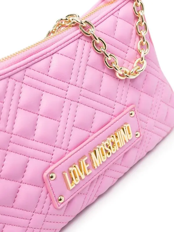 Moschino Quilted Tote Bag With Logo Plaque