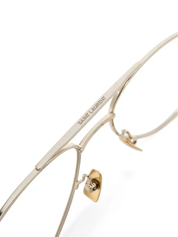 Saint Laurent Logo Pilot-frame Glasses